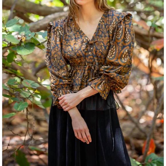 Bindu | Tops | New Bindu Kaly Top In Blackbrown | Poshmark